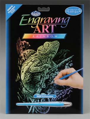 Royal-Brush Rainbow Engraving Art Chameleon #rain16