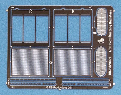 RB 1/32 P51 Mustang Radiators (Photo-Etch) #32021