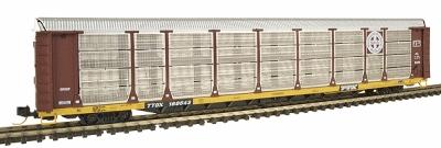 Red-Caboose Bi-Level Auto Racks Assembled Single w/Micro Trains Trucks ...