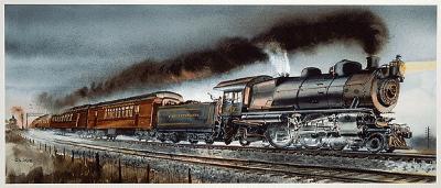 Reid Railroad Art Print ''Apex of the Atlantics''(Pennsylvania E6 on ...