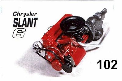 Ross-Gibson Chrysler Slant 6 Engine Plastic Model Engine Kit 1/25 Scale ...