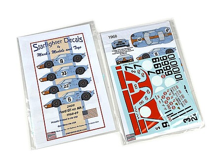 Starfighter 1/24 Starfighter Decals - Ford GT Mk I 1968 1969 season