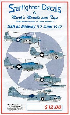 Starfighter USN at Midway 1942 Plastic Model Aircraft Decal 1/72 Scale ...