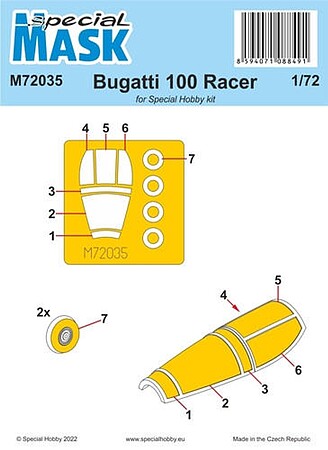 Special 1/72 Special Hobby Bugatti 100 MASK Paint Mask