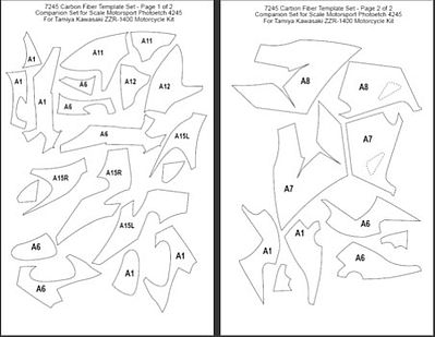 Scale-Motor Kawasaki ZZR1400 Motorcycle Template Comp. Fiber Vehicle ...