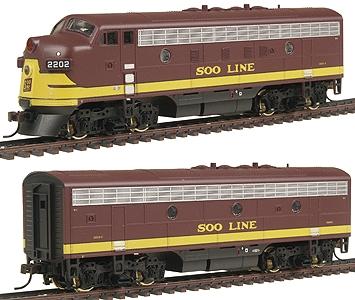 Stewart Diesel EMD F7 Phase I, A (Powered) & B (Dummy) Set Soo Line ...