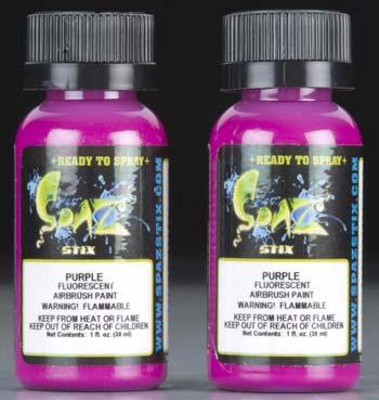 Spaz Airbrush Paint Purple Fluorescent 2 oz #02350a