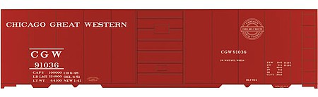 Tichy-Train CGW 40' Steel Boxcar #10098