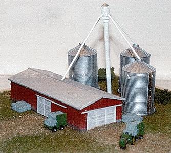 N-Scale-Arch Modern Barn & Grain Silo Box Set Z Scale Model Railroad ...