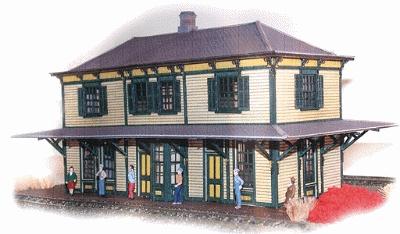 N-Scale-Arch CNJ Two-Story Station - HO-Scale #40008