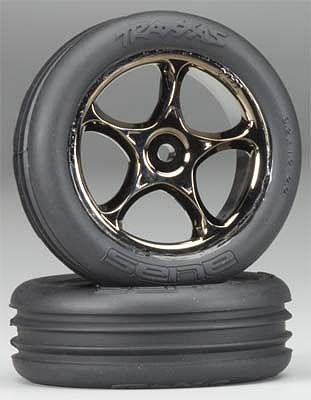 Traxxas Tires and Wheels Assembled Ribbed (2) #2471a