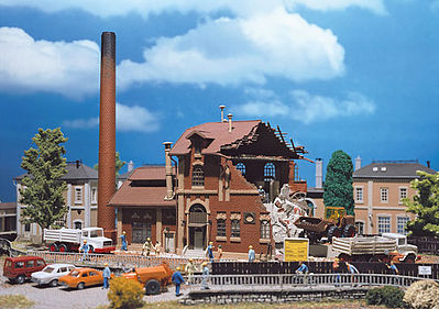 Vollmer Brewery Under Demolition Kit HO Scale Model Railroad Building ...