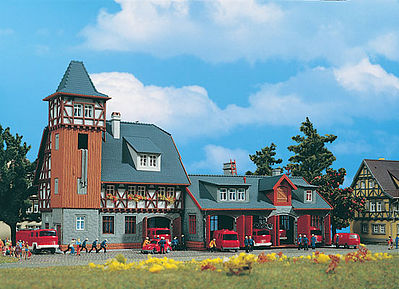 Vollmer Fire Station Kit N Scale Model Railroad Building #47780