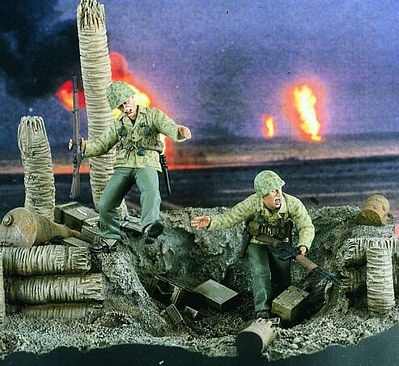 Verlinden USMC Under Fire Resin Model Military Figure Kit 1/35 Scale #2131
