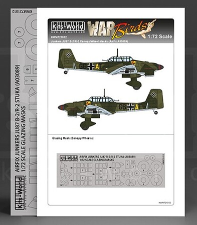 Warbird 1/72 Junkers Ju87B2/R2 Stuka Canopy/Wheels Mask for ARX #721012