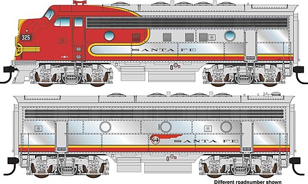 WalthersMainline EMD F7 A-B Set - Standard DC - Santa Fe #326, 326