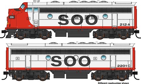 WalthersMainline EMD F7 A-B Set - Standard DC - Soo Line #214A, 2202C