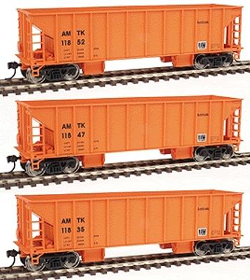 Walthers Gold Line(TM) 41' Ballast Hopper - Ready to Run 3-Pack Amtrak ...