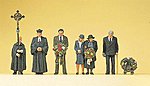 Preiser Funeral Attendees (6) Model Railroad Figures HO Scale #10521