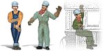 Woodland Train Mechanics (3) G Scale Model Railroad Figure #a2549