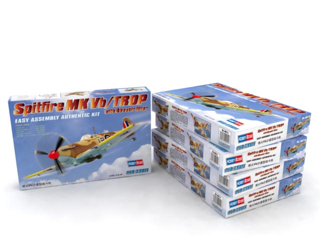 Spitfire Mk VB/Trop w/Aboukir Filter -- Snap Plastic Model Aircraft Kit ...