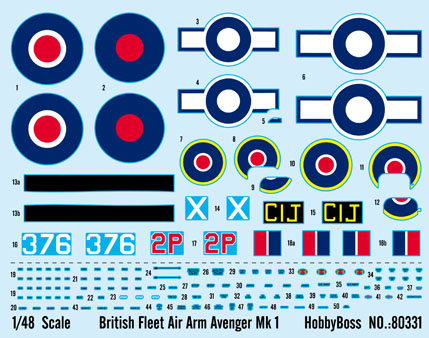 RAF Avenger MK.1 -- Plastic Model Airplane Kit -- 1/48 Scale -- #80331 ...