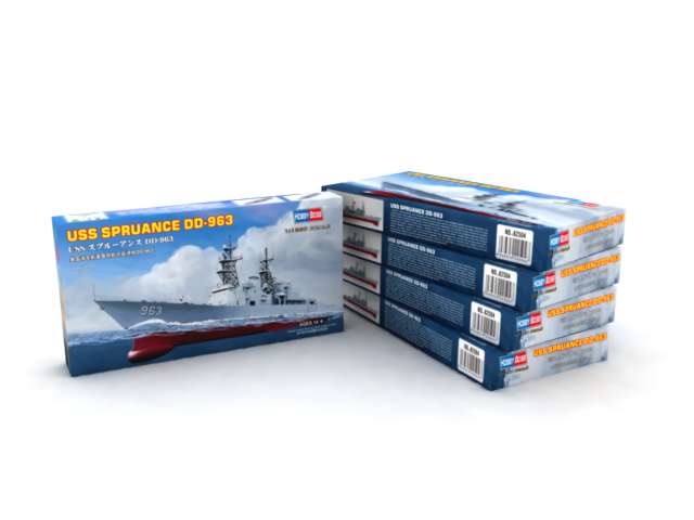 USS Spruance DD-963 -- Plastic Model Military Ship Kit -- 1/1250 Scale ...