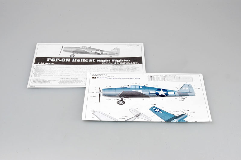 F6F-3N HELLCAT NIGHT FIGHTER -- Plastic Model Airplane Kit -- 1/32 ...