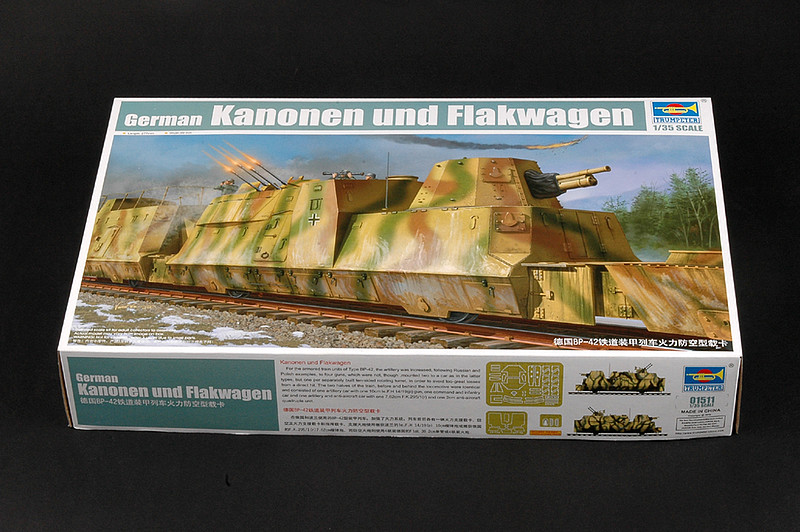 WWII German Kanonen & Flakwagen Anti-Aircraft Railcar -- Plastic Model ...