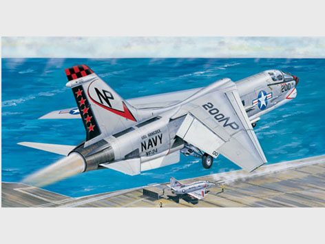 F8J Crusader US Navy Fighter Aircraft -- Plastic Model Airplane Kit ...