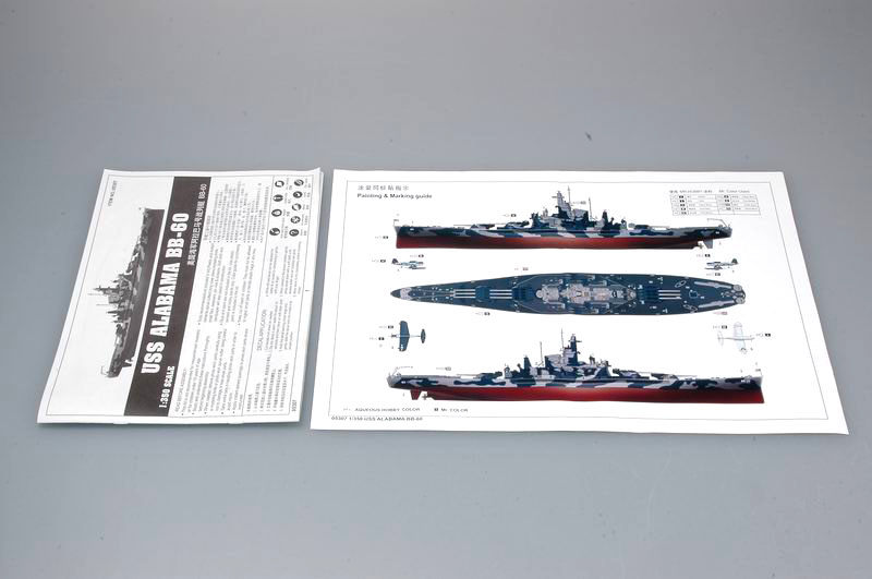 USS Alabama BB-60 Battleship -- Plastic Model Military Ship Kit -- 1/ ...