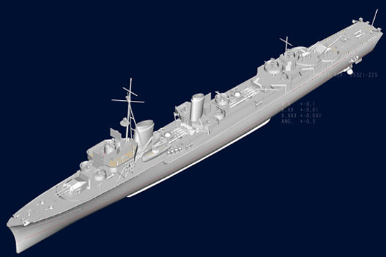 German Zerstorer Z25 Destroyer 1944 -- Plastic Model Military Ship -- 1 ...