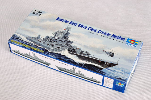 Moskva Russian Navy Slava Class Cruiser -- Plastic Model Military Ship ...