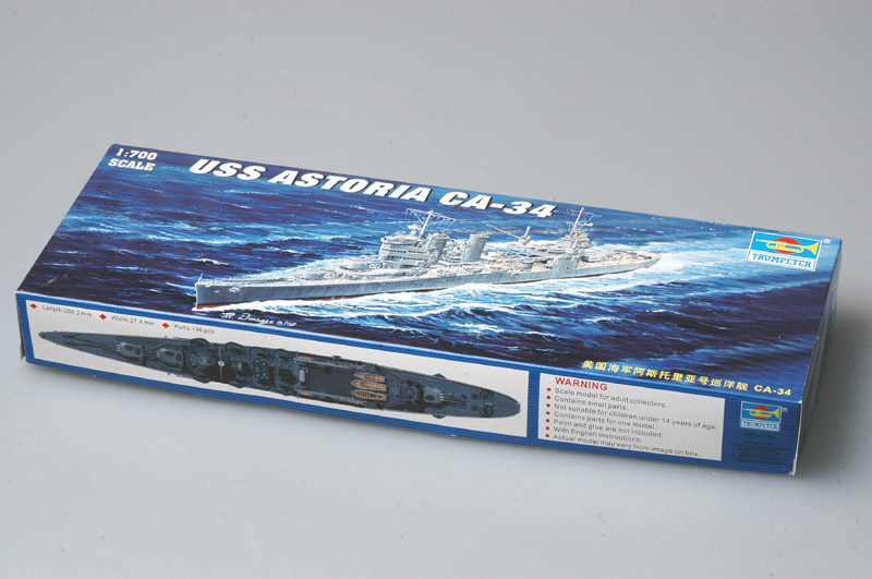 USS Astoria CA34 Heavy Cruiser 1942 -- Plastic Model Military Ship -- 1 ...