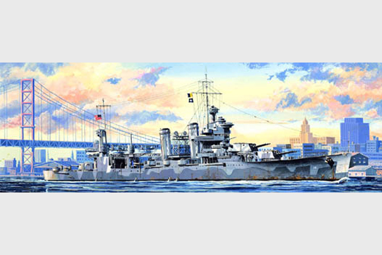 USS Quincy CA39 New Orleans Class Heavy Cruiser -- Plastic Model Kit ...