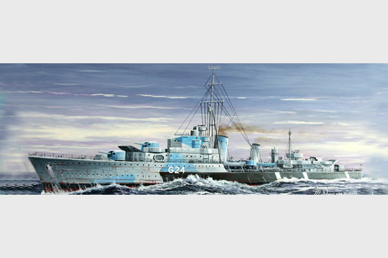HMCS Huron (G24) British Tribal Class Destroyer 1944 -- Plastic Model ...