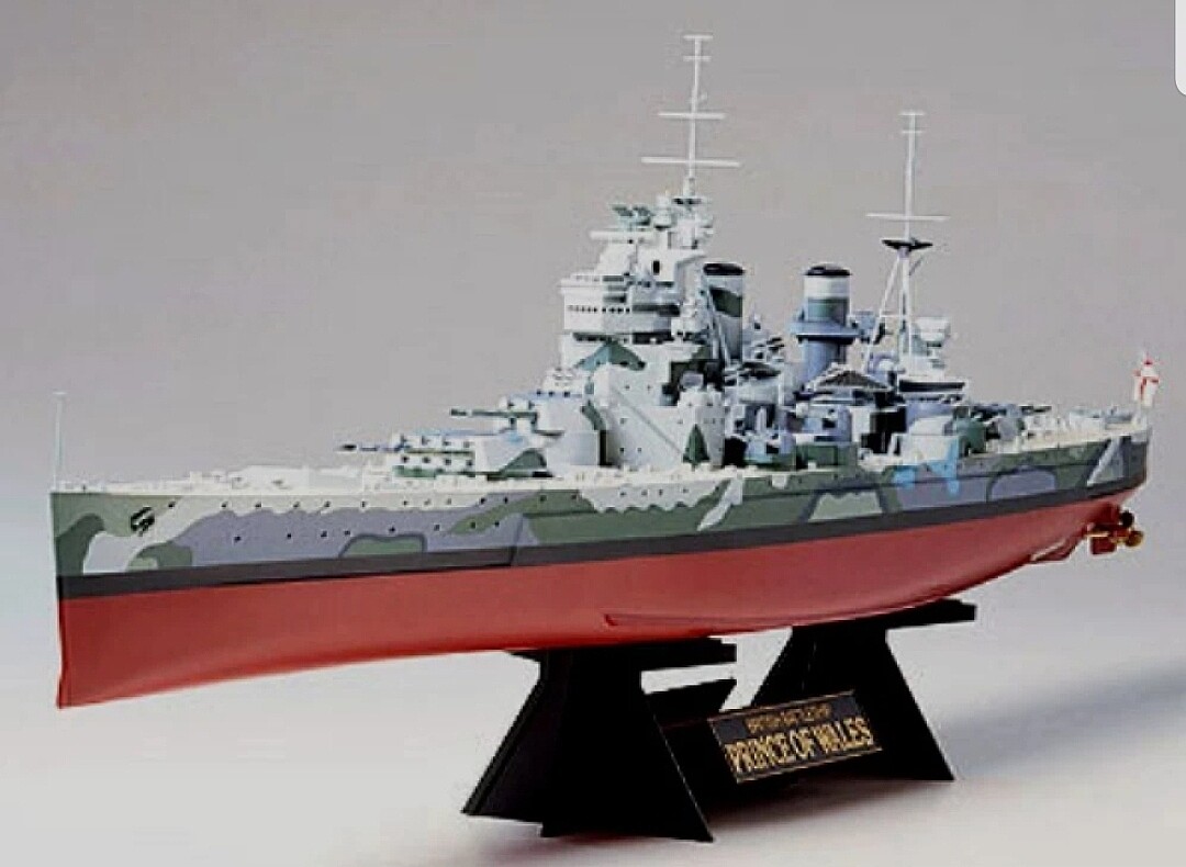 British Prince of Wales Battleship Boat -- Plastic Model Military Ship ...