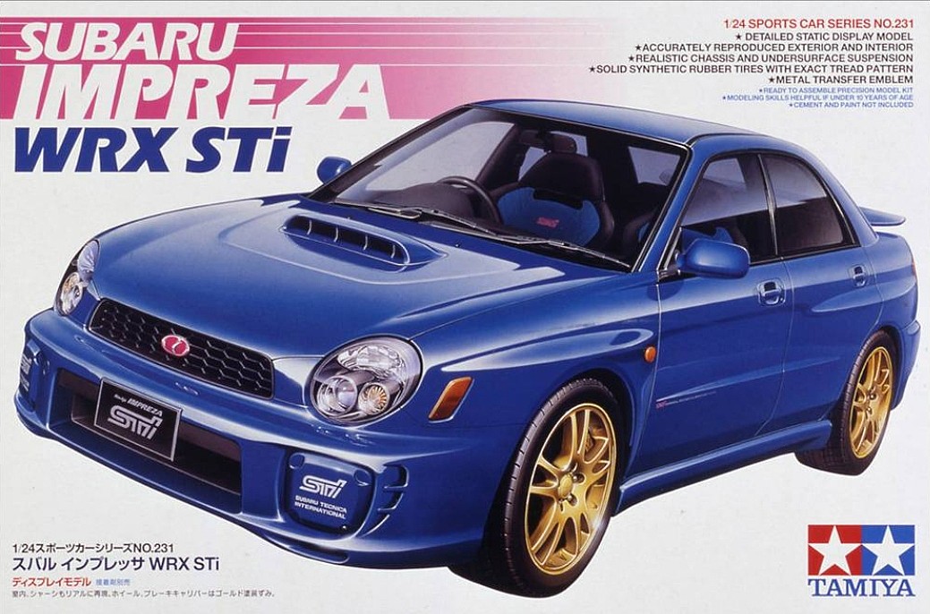 2001 Subaru Impreza STI WRX Rallycar -- Plastic Model Car Kit -- 1/24 ...