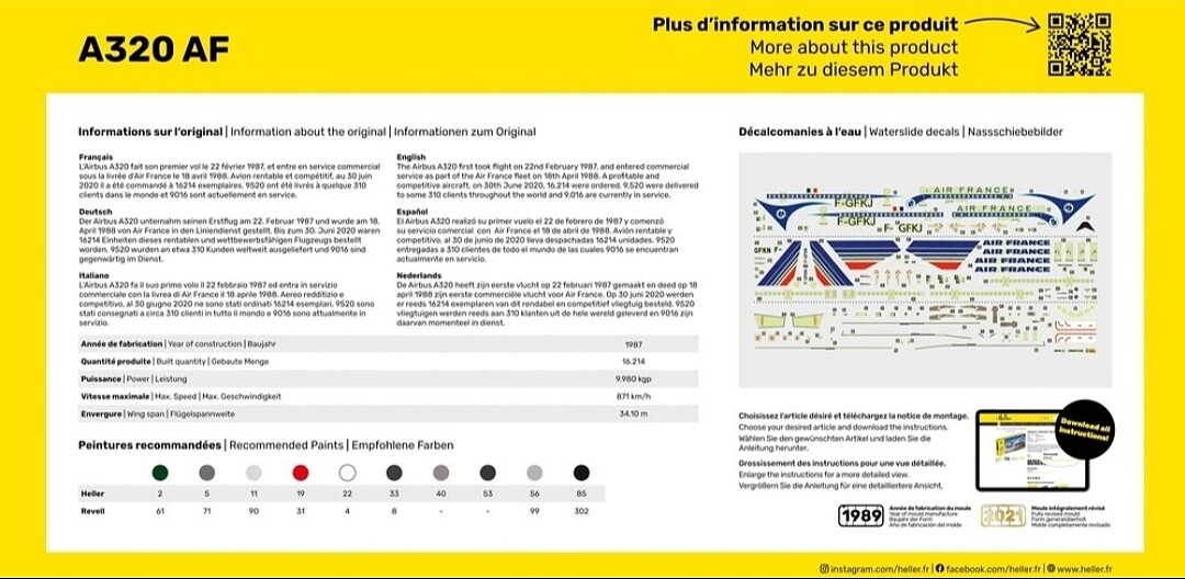 Airbus A320 -- Plastic Model Airplane Kit -- 1/125 Scale -- #80448 ...