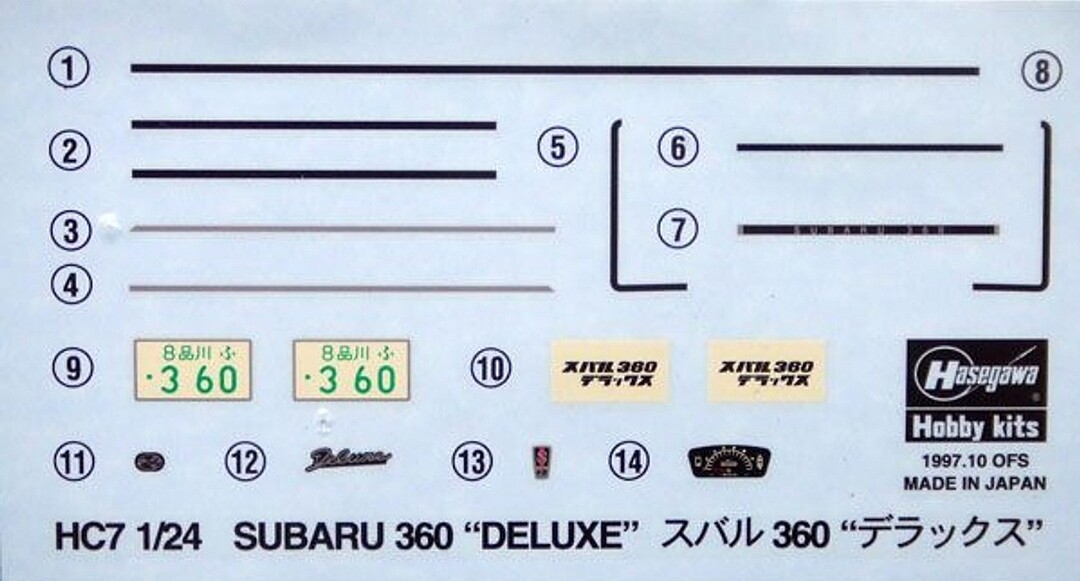 1968 Subaru 360 Deluxe Car -- Plastic Model Car Vehicle Kit -- 1/24 ...