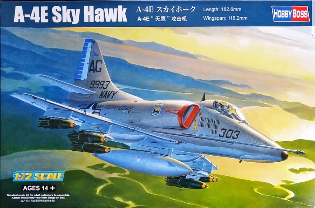 A-4E SKY HAWK -- Plastic Model Airplane Kit -- 1/72 Scale -- #87254 ...