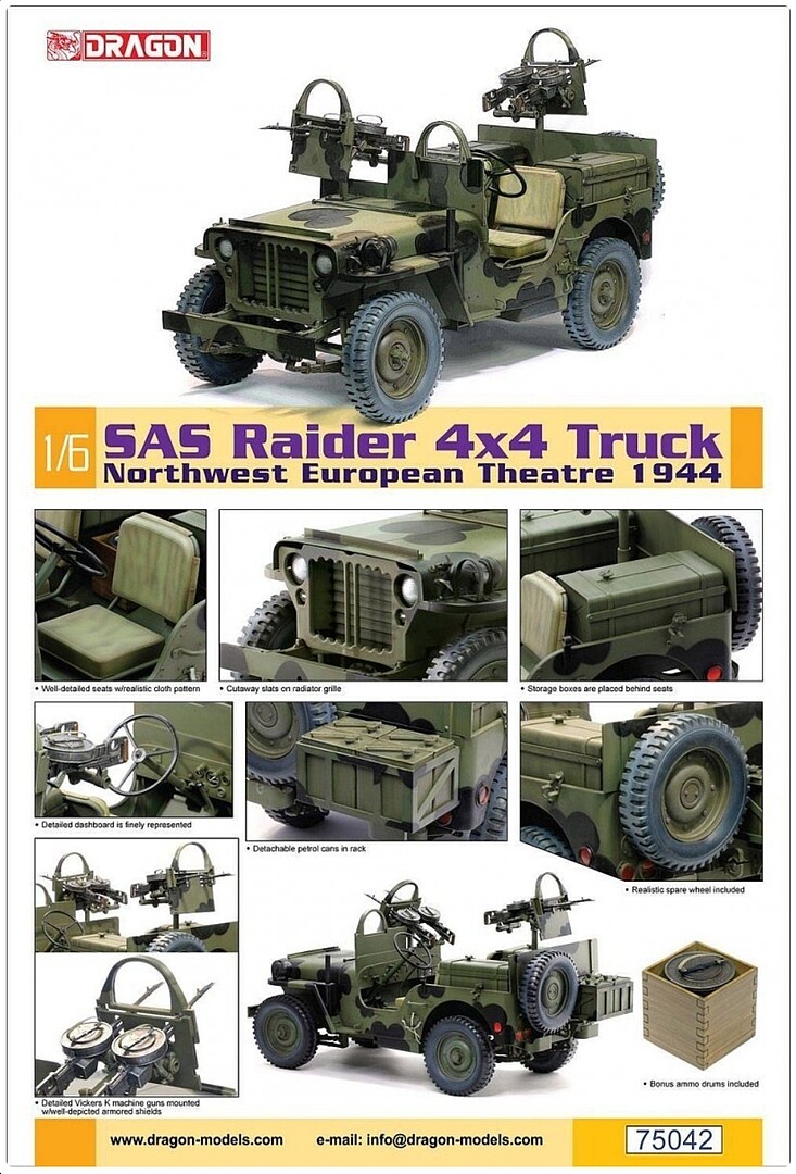 SAS Raider 4x4 Jeep NW Europe 1944 -- Plastic Model Military Jeep Kit ...