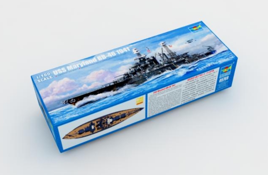 USS Maryland BB-46 Battleship 1941 -- Plastic Model Military Ship -- 1/ ...