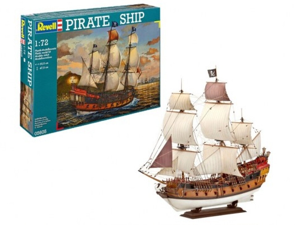 Pirate Ship -- Plastic Model Sailing Ship Kit -- 1/72 Scale -- #05605 ...