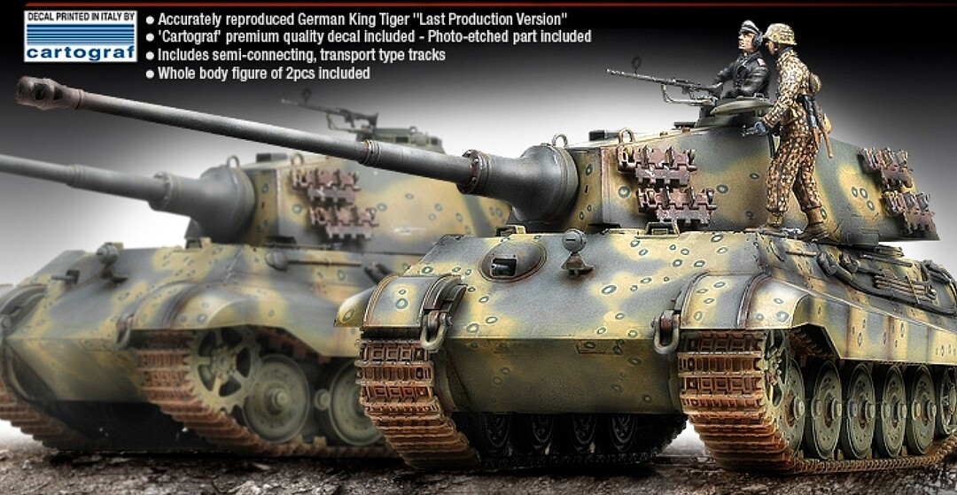German King Tiger Last Production -- Plastic Model Military Vehicle Kit ...