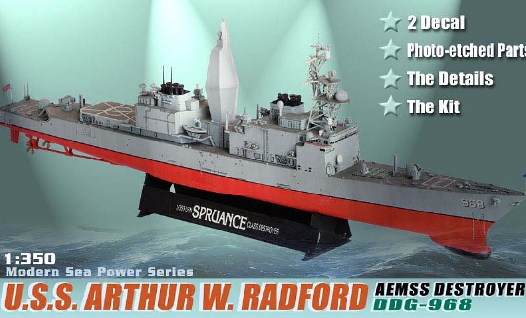 USS Arthur W Radford AEMSS Destroyer DDG968 -- Plastic Model Ship Kit ...