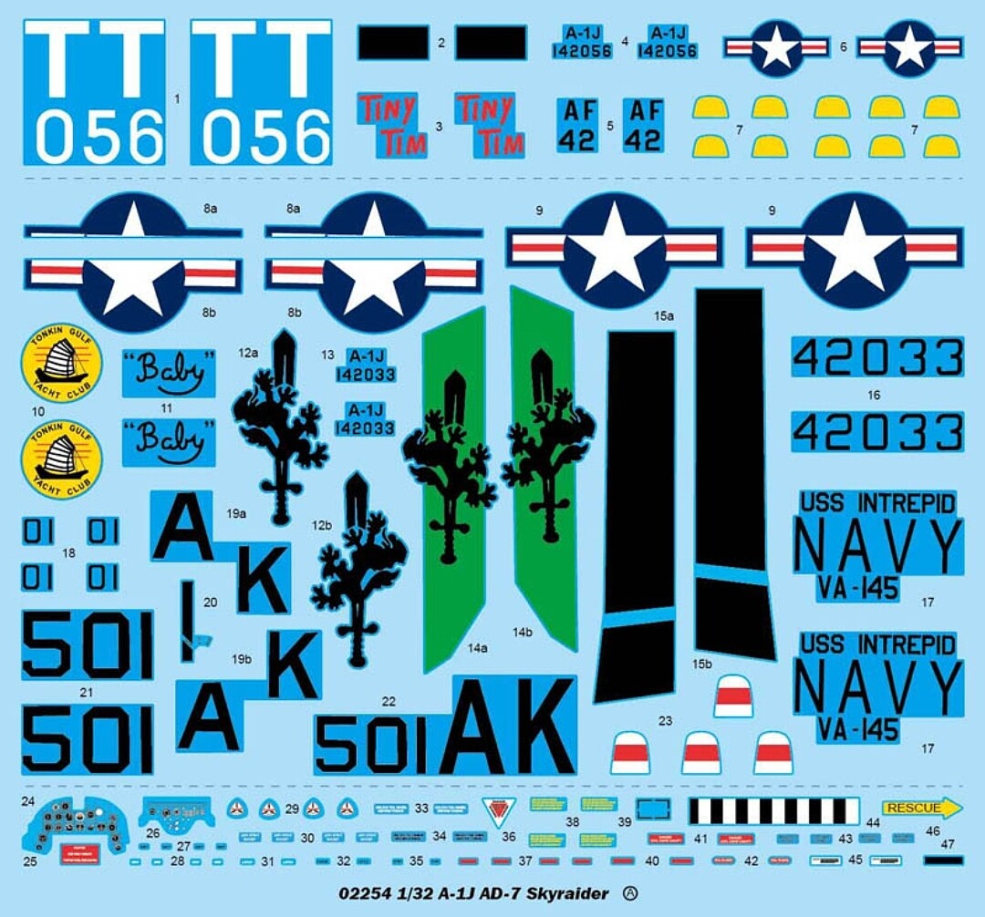 A1J AD7 Skyraider Aircraft -- Plastic Model Airplane Kit -- 1/32 Scale ...
