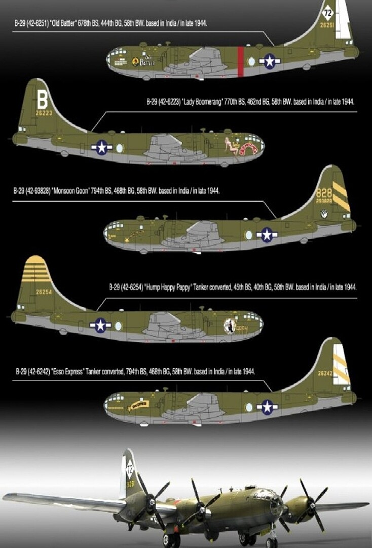 B29A Old Battler USAAF Aircraft -- Plastic Model Airplane Kit -- 1/72 ...
