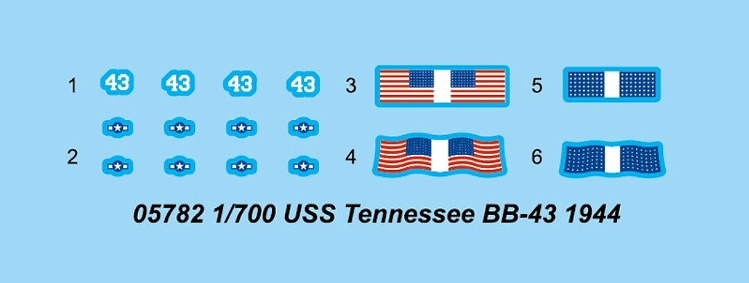 USS Tennessee BB43 Battleship 1944 -- Plastic Model Military Ship Kit ...