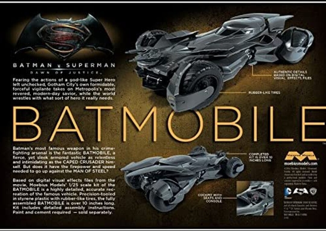 Suicide Squad Batmobile -- Plastic Model Car Truck Vehicle Kit -- 1/25 ...